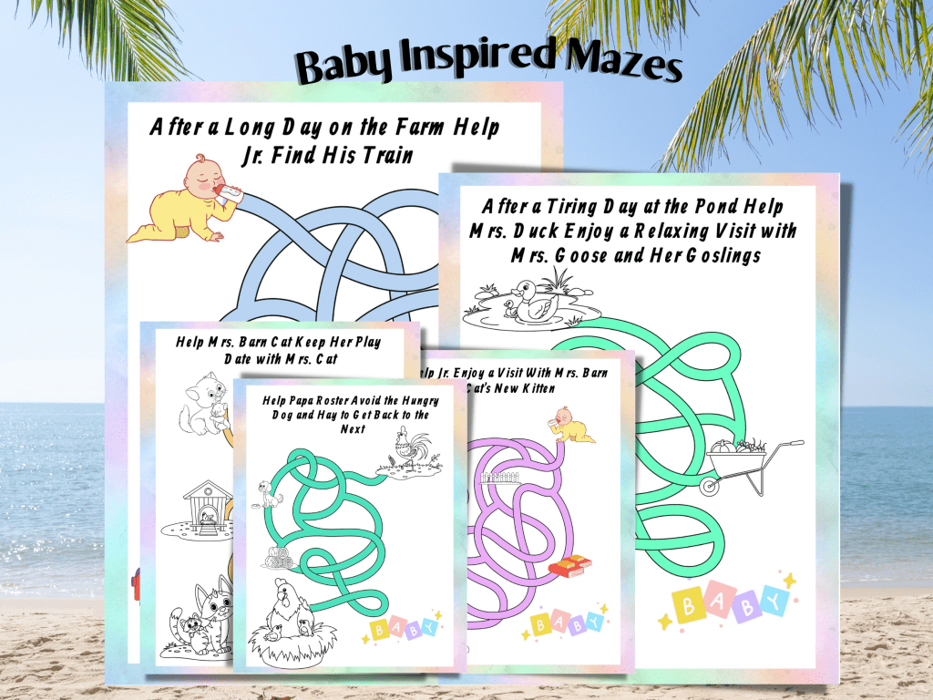 Baby Shower Games and Activities for Children with Coloring Pages ...