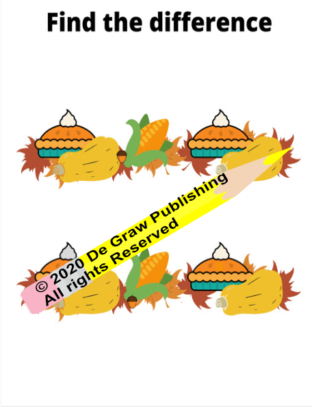 Thanksgiving Day Fun Activity Book: Colorful Mazes, Find the Difference ...