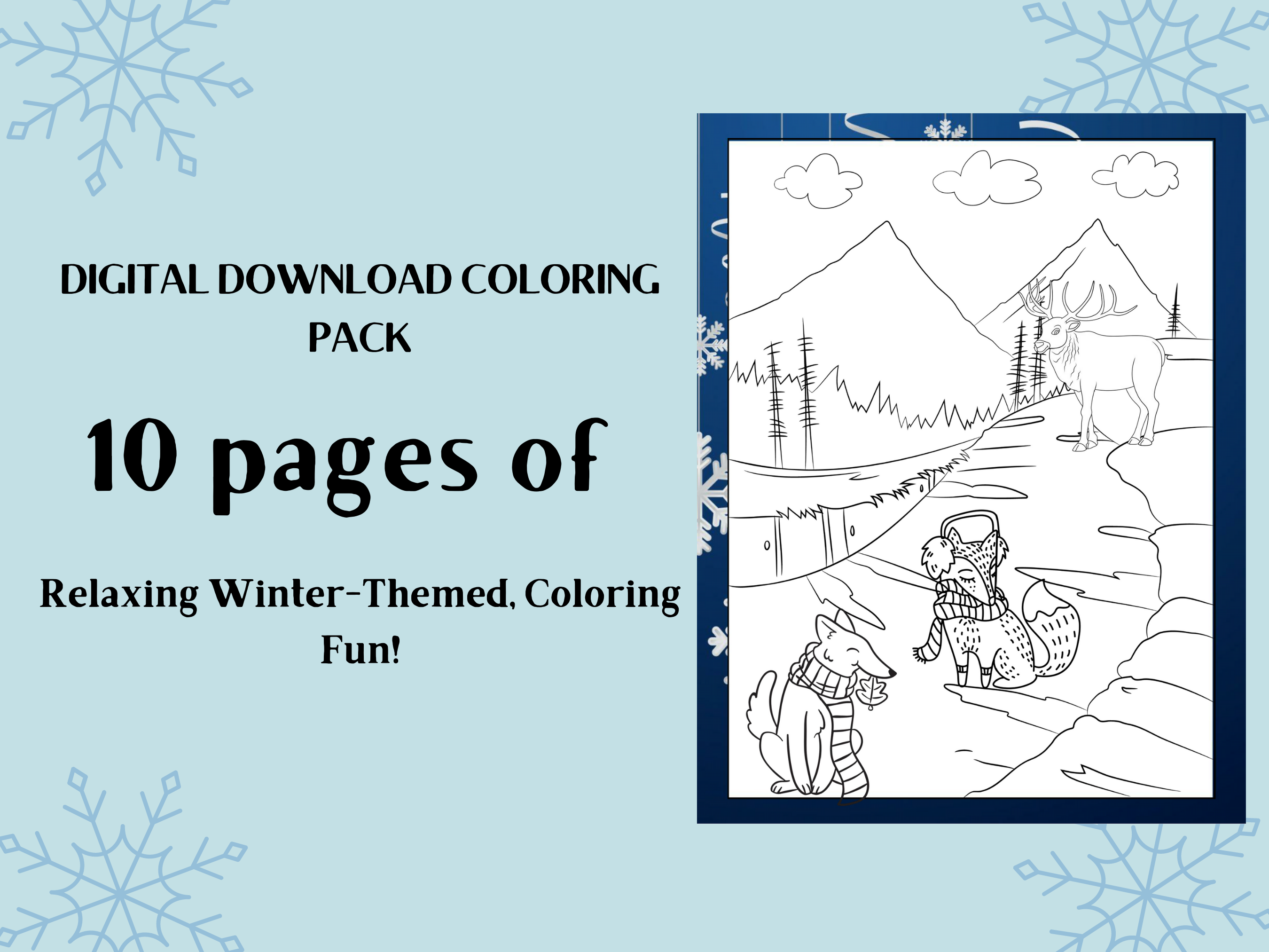 10 Fun and Relaxing Wintertime Fun Digital Coloring Pages for Kids and ...
