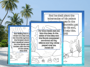 25 Sea Themed Bible Verse Printable Scripture Coloring Pages and 5 ...