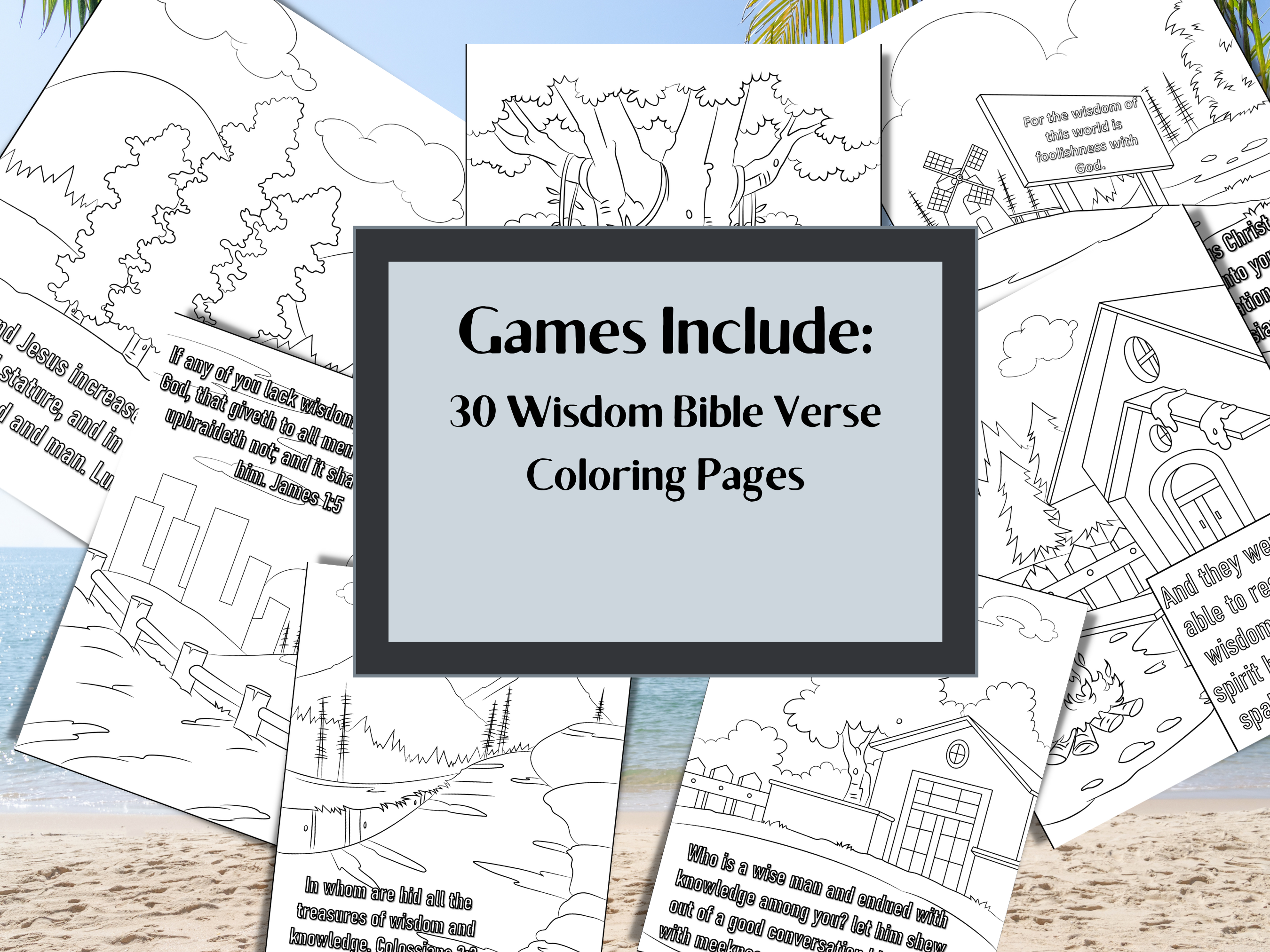 Wisdom Bible Verses Quotes Printable Coloring Pages A Digital Download ...